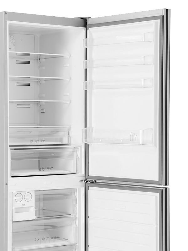 White Point refrigerator with bottom freezer 468 liters Black glass ...