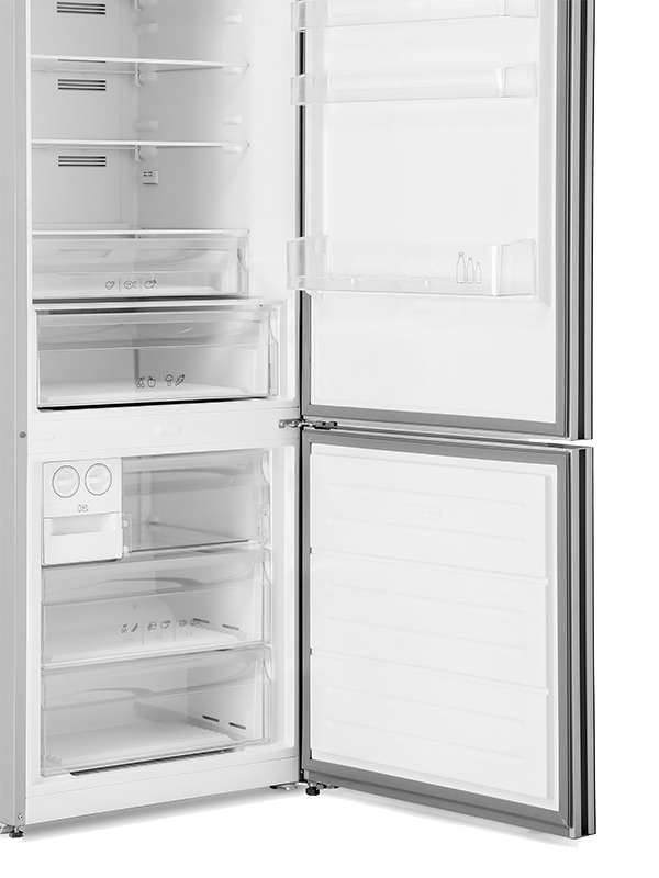 White Point refrigerator with bottom freezer 468 liters Black glass ...