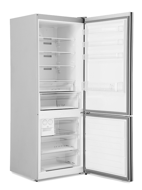 White Point refrigerator with bottom freezer 468 liters Black glass ...